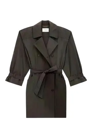 Saint Laurent Belted Trench Coat - Brown