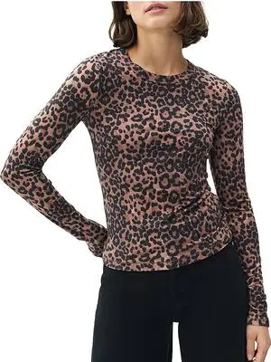 Rag & Bone Luca Printed Long Sleeve Tee - Leopard