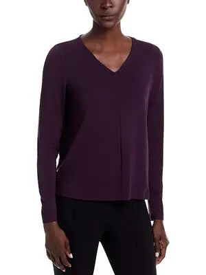 Eileen Fisher Fine Stretch Jersey Knit V-neck Top - Violet