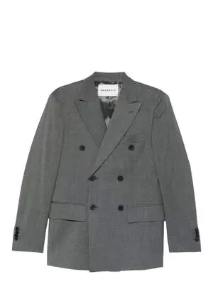 AMARANTO Double-breasted Blazer - Grey