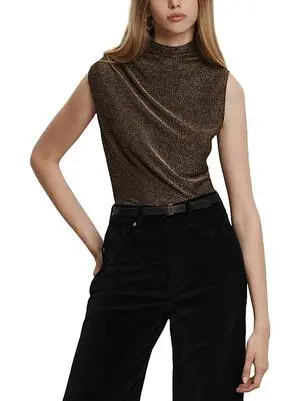 Veronica Beard Mylie Sleeveless Top - Gold