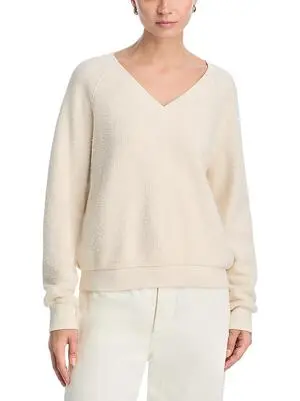 PERFECTWHITETEE Reverse Fleece V-neck Sweatshirt - Sugar