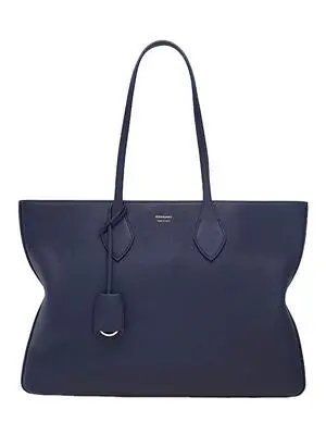 FERRAGAMO Leather Tote - New Navy