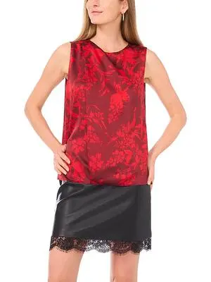 Vince Camuto Draped Neck Tank Top - Crimson