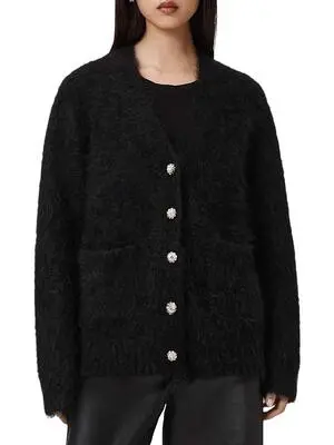 ALLSAINTS Rubi Embellished Cardigan - Black