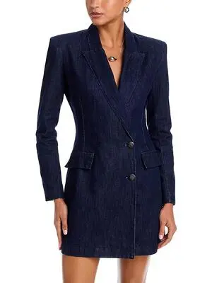 L'Agence Kylan Double Breasted Denim Blazer Dress - Ardmore