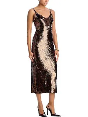 L'Agence Noella Sequin Dress - Brown Multi