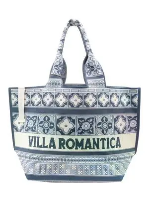 ALEMAIS Villa Romantica Patterned Tote Bag - Blue