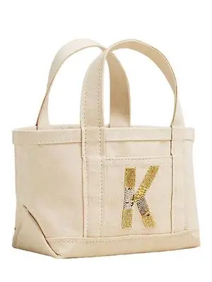 Maeve The Hartley Monogram Mini Canvas Tote - K