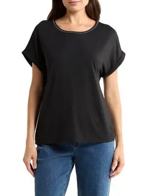 Tommy Bahama Beaded Collar T-shirt - Black