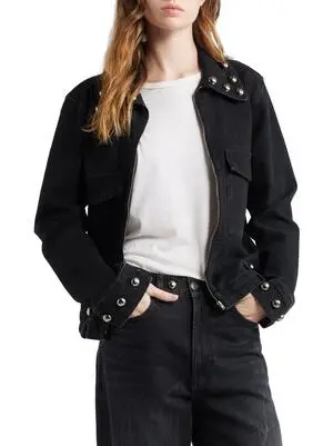 Rails Roxbury Studded Denim Jacket - Black Stone Studded