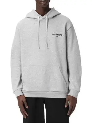 ALLSAINTS Halcyon Oversize Cotton Hoodie - Light Grey Marl