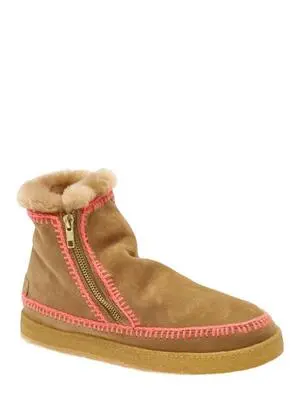 LAIDBACK LONDON Setsu Genuine Shearling Lined Ankle Boots - Saffron Suede/neon Pink