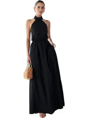 BWLDR Fay Linen Maxi - Black