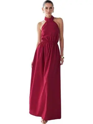BWLDR Fay Linen Maxi - Cherry