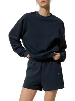 Lilysilk SILKERRY™ Oversized Crew Pullover Navy