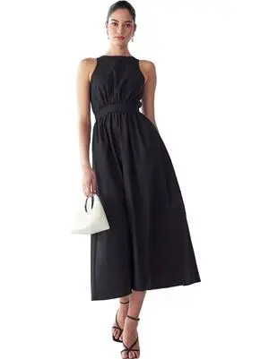 WILLA Liliana Fit-and-flare Maxi Dress - Black