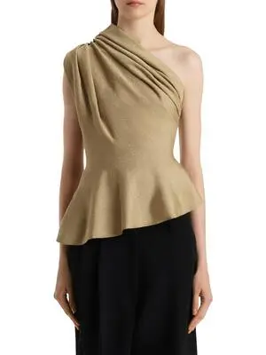 Khaite Aimee Asymmetric One-shoulder Top - Gold