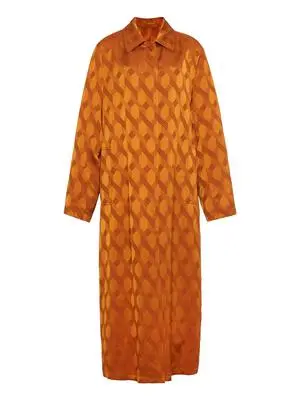 Dries Van Noten Raltonas Jacquard Silk-blend Coat - Orange