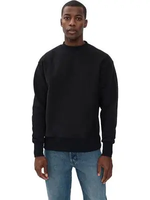 POWER GOODS Crewneck Fleece Back Sweatshirt - Black