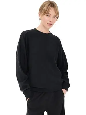 Tibi Lightweight Crewneck Sweatshirt - Black