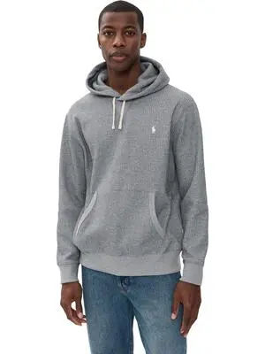 Ralph Lauren Waffle Knit Hoodie - Fortress Grey Heather
