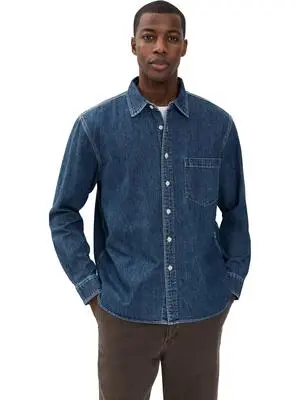 ALEX MILL Easy Shirt In Denim - Medium Wash