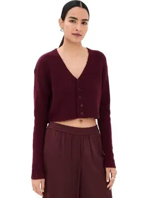 Sablyn Bianco Cropped Cardigan - Bordeaux
