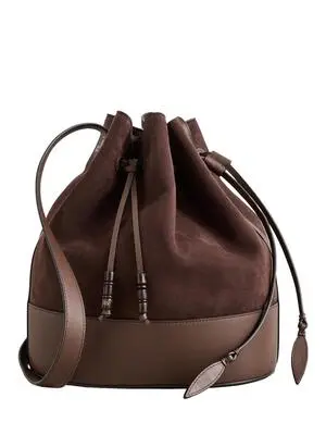 HUNTING SEASON Extra Large Drawstring Bucket Bag - Dark Brown