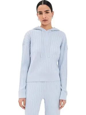 Simkhai Cable Knit Hoodie - Blue Haze