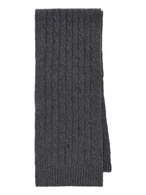 Polo Ralph Lauren Cashmere Cable Knit Scarf - Barclay Grey Heather