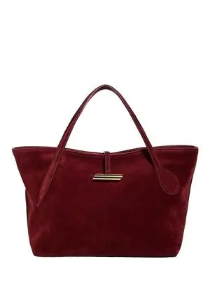 LIFFNER Petite Penne Tote - Maroon Gold Hardware
