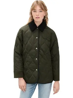 ALEX MILL Anne Quilted Jacket - Olive