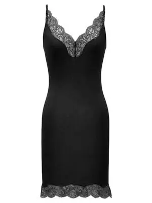 Saint Laurent Silk Lace Mini Dress Black