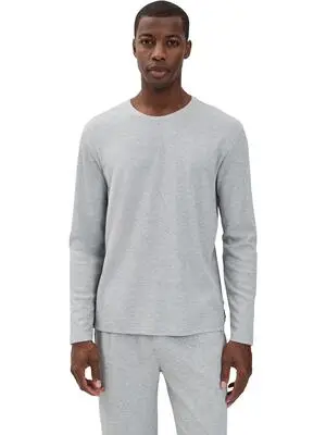 Tommy John Waffle Long Sleeve Crew Neck Tee - Grey Heather