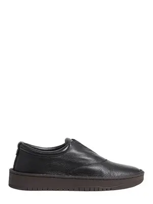 Giorgio Armani Deerskin Leather Slippers - Black