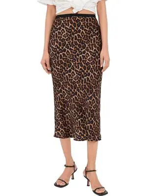 ANINE BING Printed Bar Silk Skirt