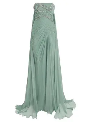 Zuhair Murad Embellished Off-the-shoulder Gown - Green