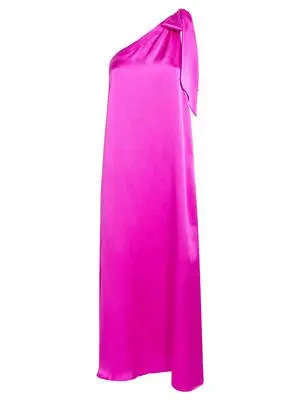 Heidi Klein Silk Asymmetric Ithaca Midi Dress - Pink