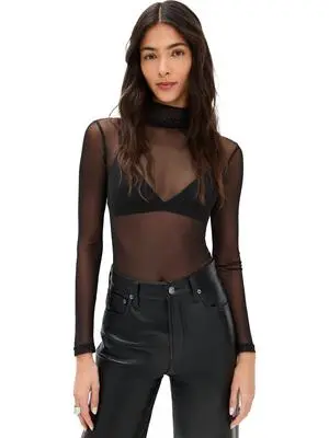 LE BOP Margot Thong Bodysuit - Black