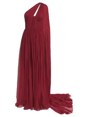 Zuhair Murad Silk Ruched Gown - Red