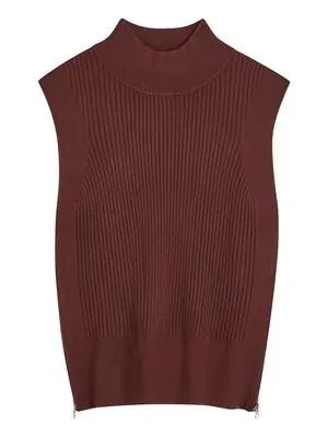 Varley Lois Ribbed Knit Top - Brown