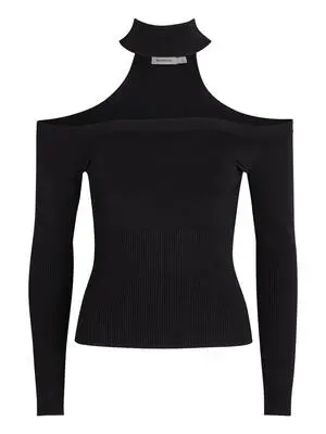 Simkhai Lila Choker-effect Knit Top - BLACK