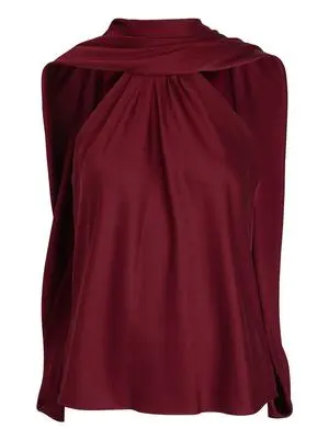 Simkhai Scarlett Cape-effect Satin Top - Red
