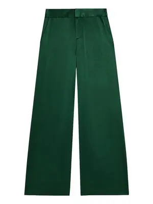 ALICE + OLIVIA Nessi Wide-Leg Satin Trousers
