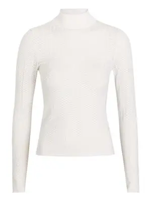 Alice + Olivia Lanie Pointelle Knit Top - White