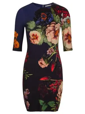 Alice + Olivia Delora Floral-print Mini Dress - Black