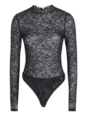 Alice + Olivia Taeyn Lace Bodysuit - Black