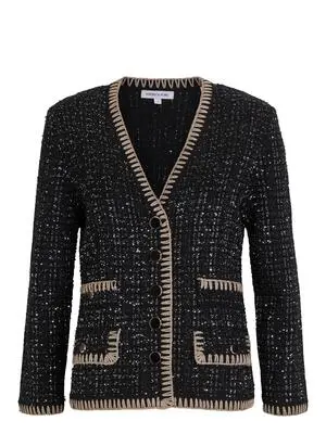 Veronica Beard Sequin-embellished Knit Jacket - Black
