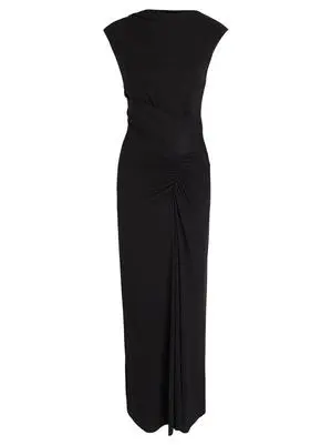 Simkhai Acacia Draped Jersey Maxi Dress - Black